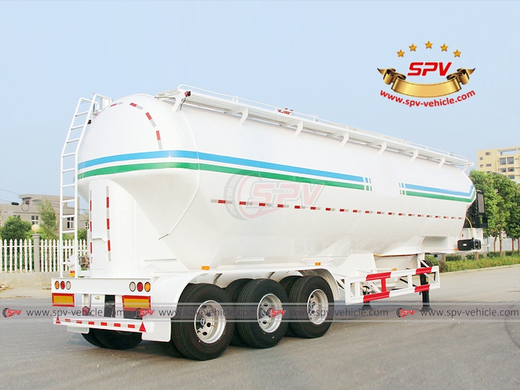 63CBM Bulk Flour Transport Semitrailer, 3-Axle Flour Tank Semi-trailer ...