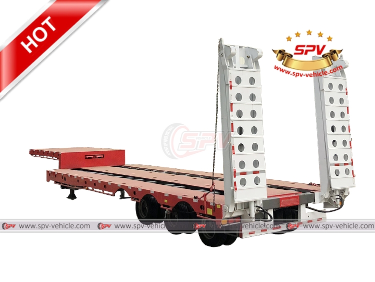 3 Axles Extendable Flatbed Semi-trailer, Low Bed Semitrailer, 40 Foot ...