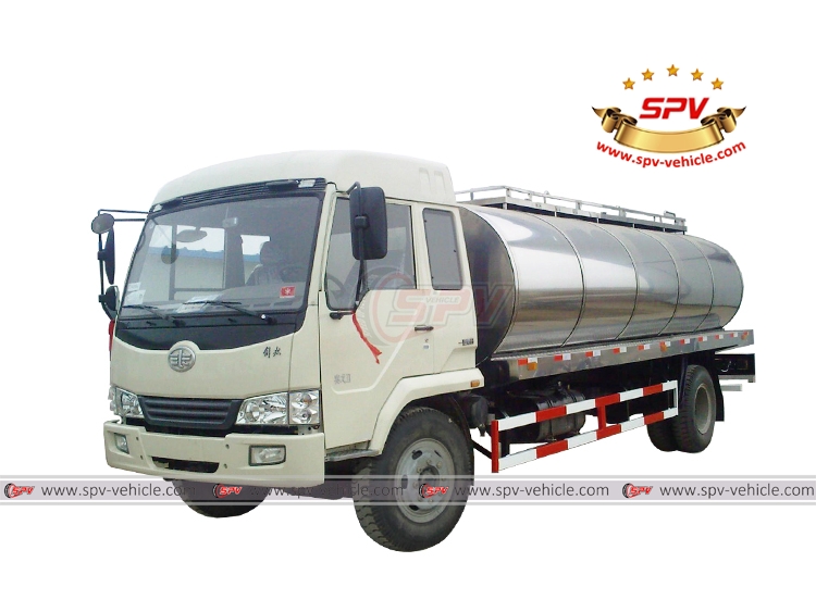 8,000 Litres (2,100 Gallons) Stainless Steel Milk Truck, Road Milk ...