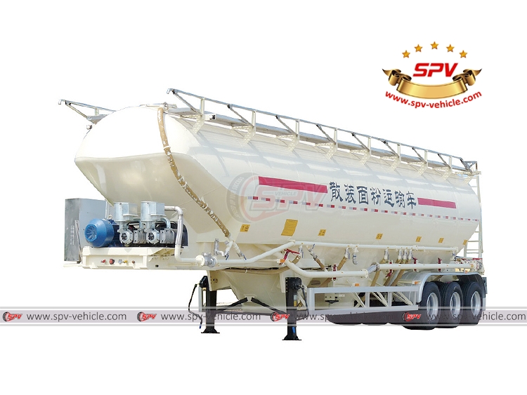 63CBM Bulk Flour Transport Semitrailer, 3-Axle Flour Tank Semi-trailer ...