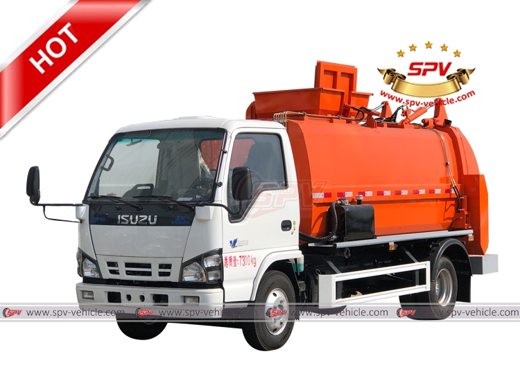 Food Waste Garbage Truck, Kitchen Waste Disposal Truck, Waste Food ...
